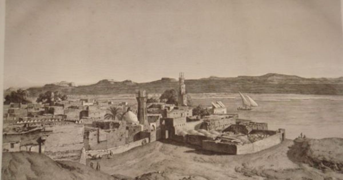 DUTERTRE • DESCRIPTION DE L'EGYPTE. Minyeh. Vue de la ville et de la ...